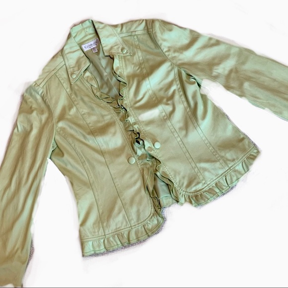Jackets & Coats | Conrad C Collection Lime Green Ruffled Blazer Smal ...